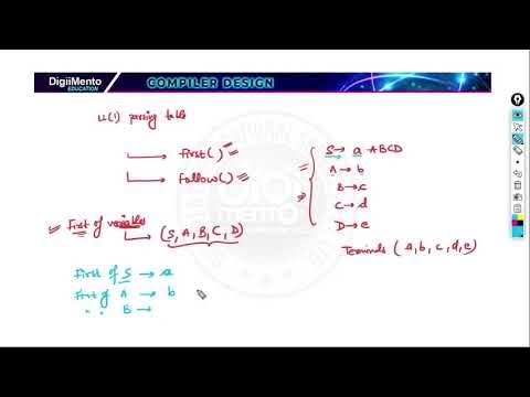 Compiler Design | Syntax Analyzer - Parsers | Part 15 | How to Find First and Follow in LL(1 ...