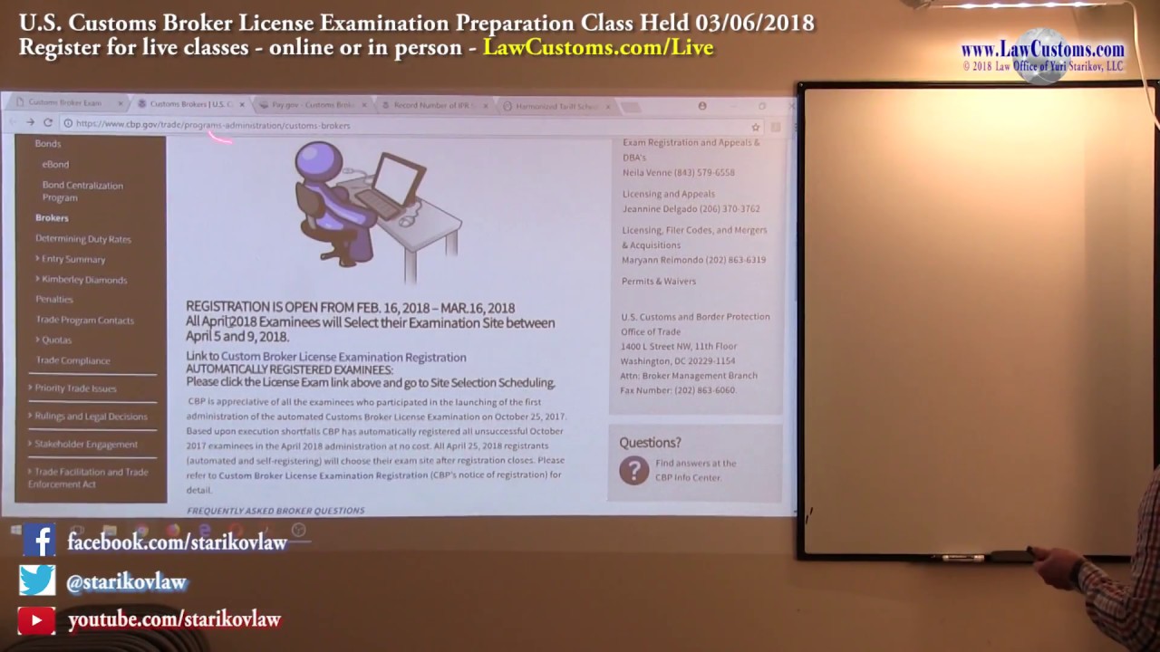 03/06/2018 Customs Broker License Preparation Exam Class Overview - YouTube
