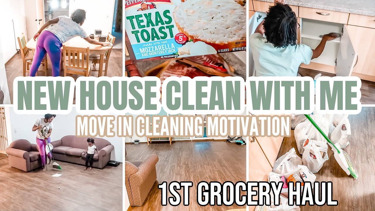 TWO DAY NEW HOUSE CLEAN WITH ME | FIRST GROCERY HAUL | ALL DAY MOVE IN ...
