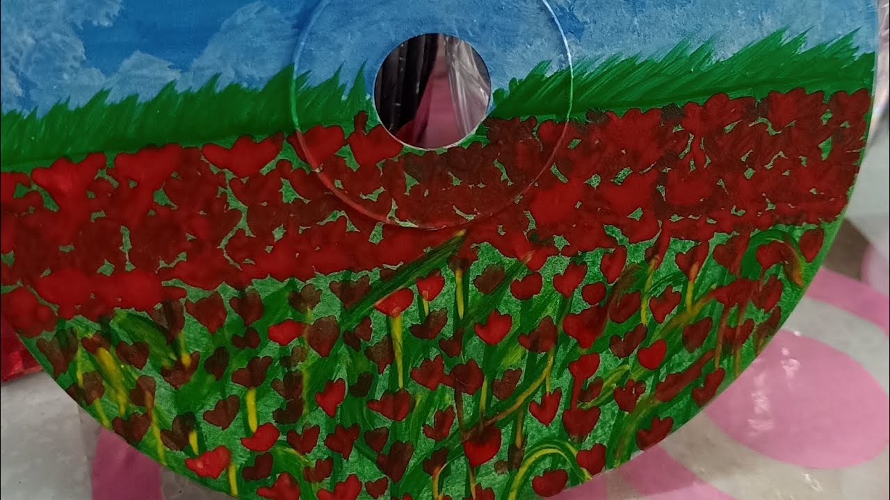 CD Painting Ideas / Painting CD / Easy / How to paint on a new CD - YouTube