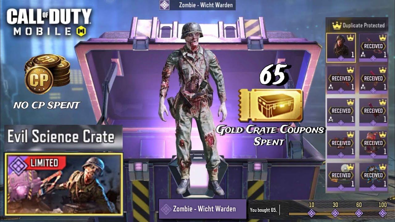 Unlocking ZOMBIE - WICHT WARDEN Skin | Evil Science Crate | Call of ...
