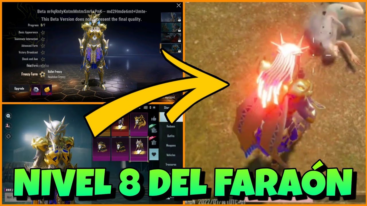 Esté es el NUEVO NIVEL de la SKIN DEL FARAÓN de PUBG MOBILE | PHARAOH ...