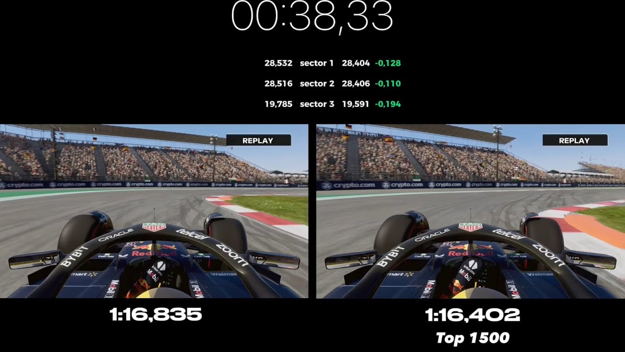 F1 23 lap COMPARISON after TRAINING and knowing BETTER the TRACK. #f123 ...