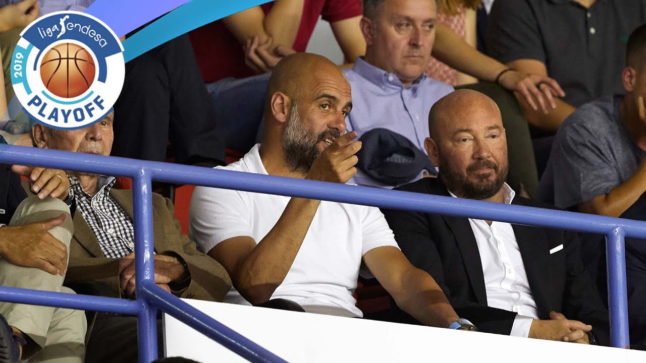 PEP GUARDIOLA, espectador de lujo en MANRESA | Playoff Liga Endesa ...