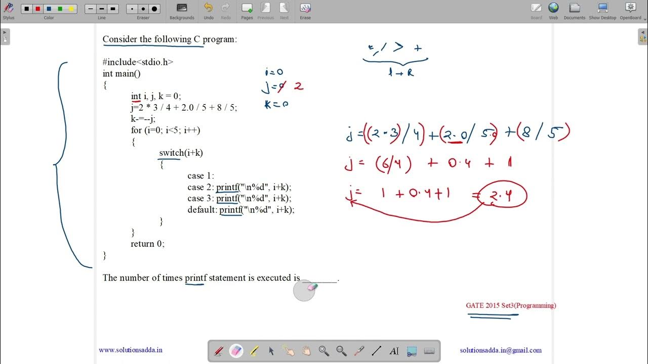 Gate 2015 Set 3 C Programming Switch Gate Test Series Solutions Adda Explained By