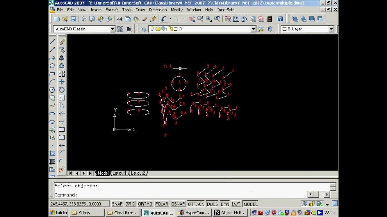 How to make a multiple copy of an object in AutoCAD with InnerSoft CAD ...
