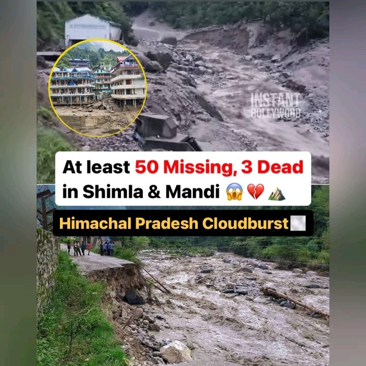 At Least 50 Missing 3 Dead in shimla & Mandi😱💔🏔️ - YouTube