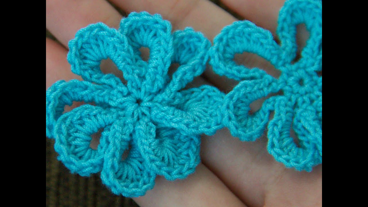 Crochet Flower Tutorial #6 - YouTube