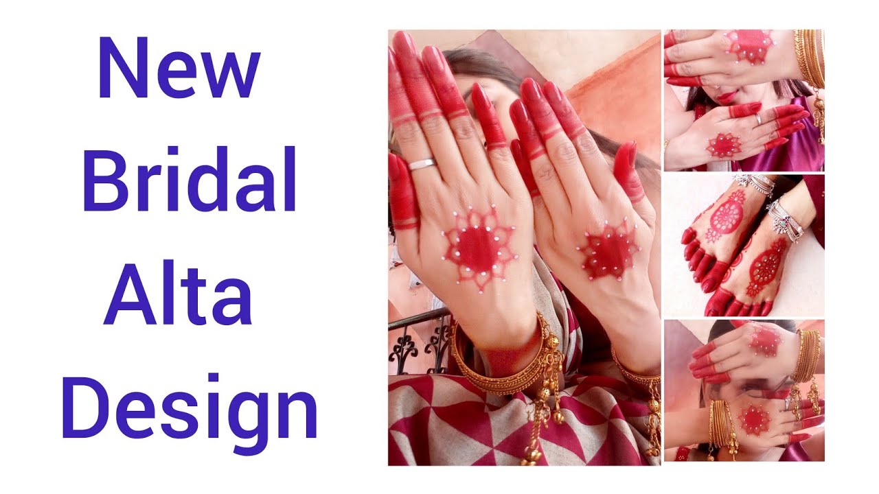 Hot Red Liquid Alta Colour Design !! Bridal Alta Colour Makeup On Feet ...