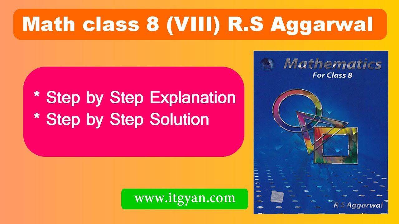 Math class 8 (VIII) RS Aggarwal Chapter-1 Rational Numbers Part-3 (Step ...