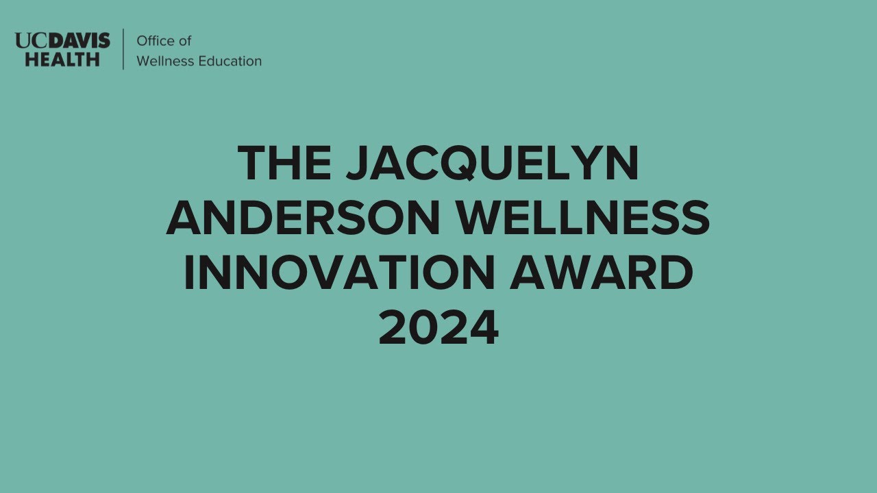 Jacquelyn Anderson Wellness Innovation Award 2024 | Presented to Victor ...