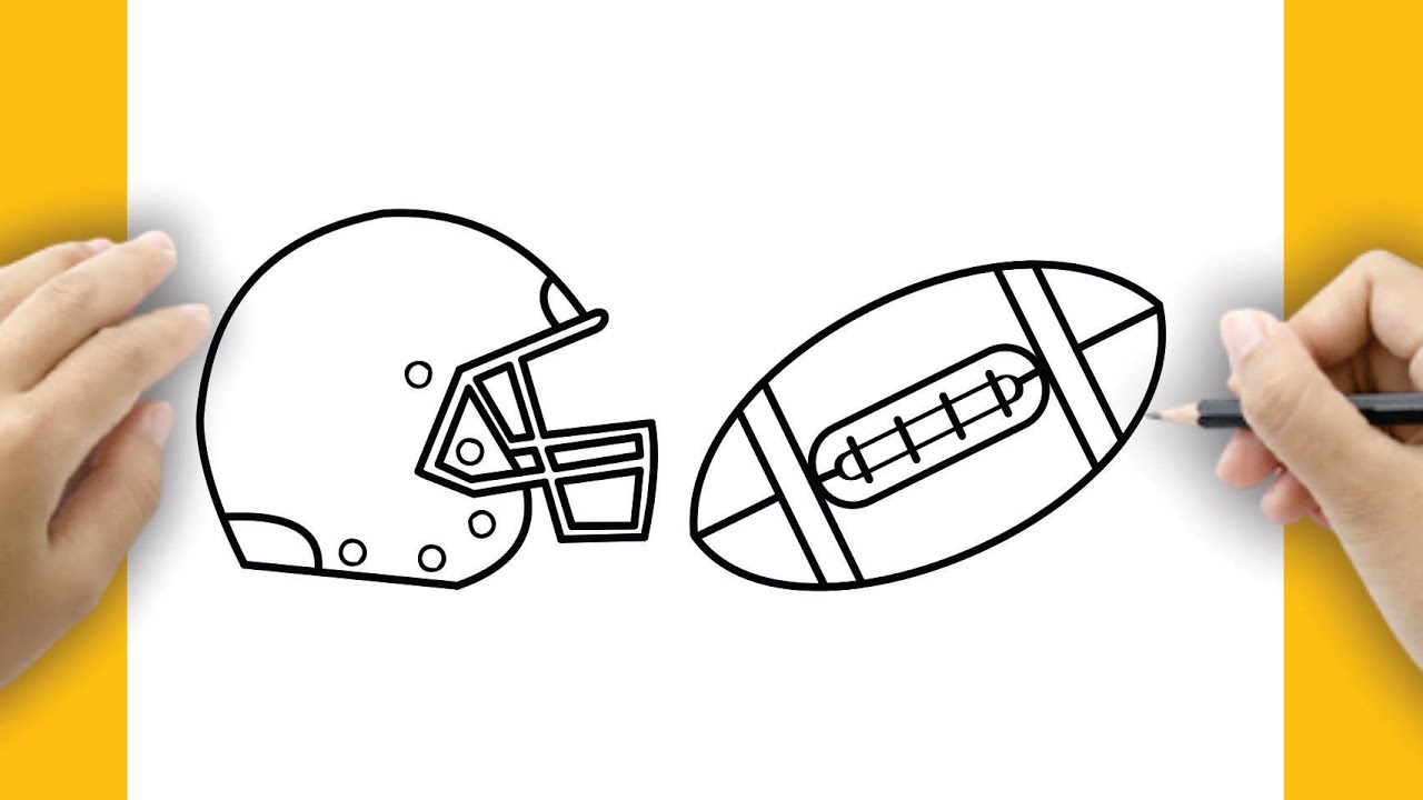 How to draw Helmet And Football - YouTube