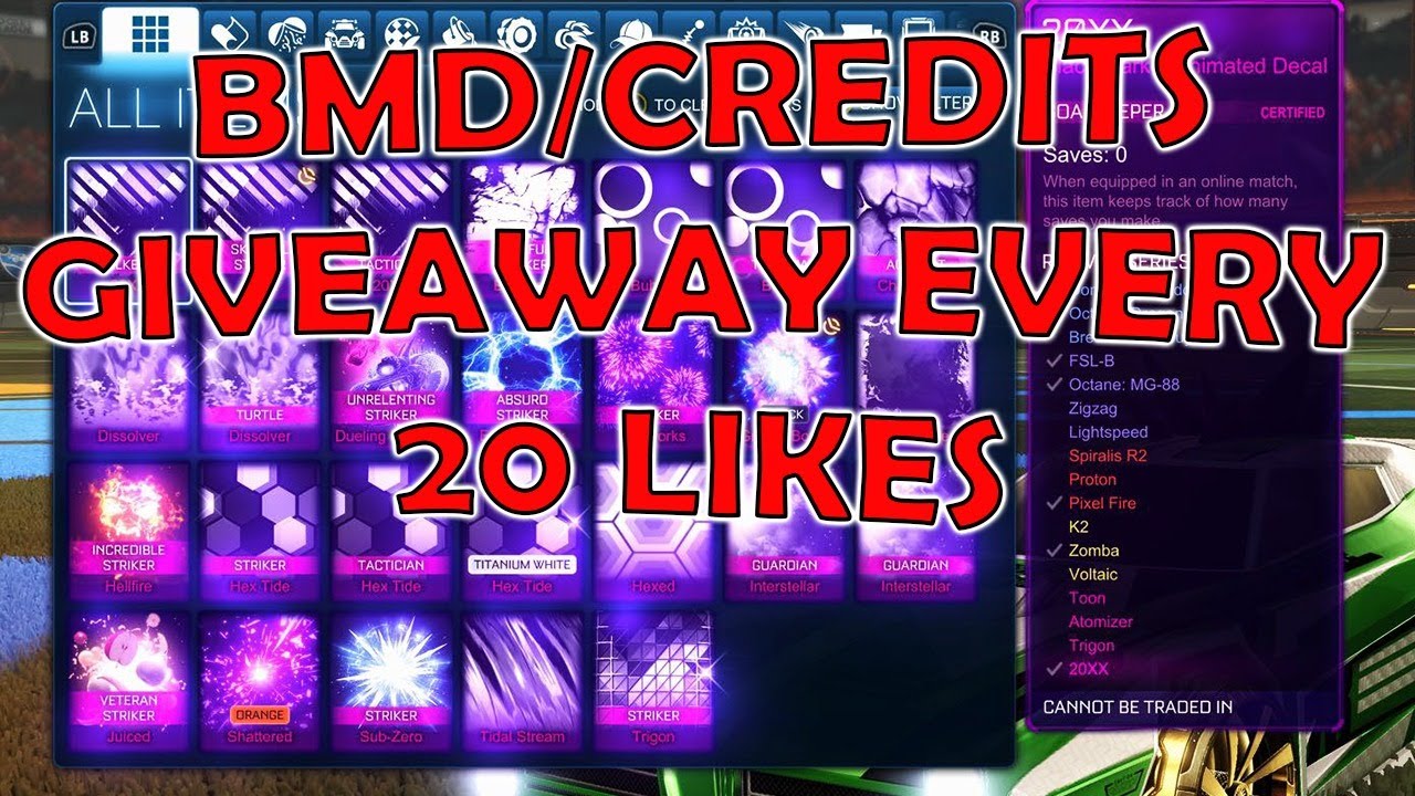BMD/CREDITS GIVEAWAY // ROCKET LEAGUE LIVE STREAM // PLAYING WITH SUBS ...