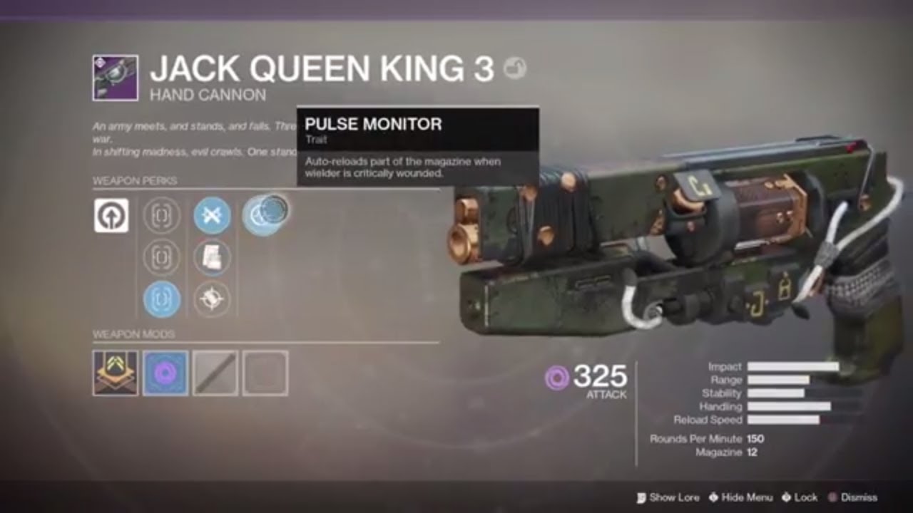 Destiny 2 Curse of Osiris Jack Queen King 3 Forged Hand cannon Lost ...