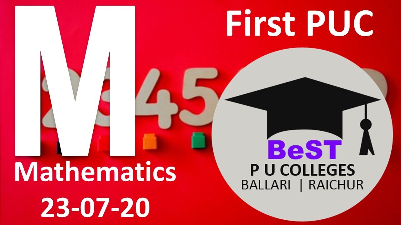 23-07-20 Online Classes First PU Mathematics - YouTube