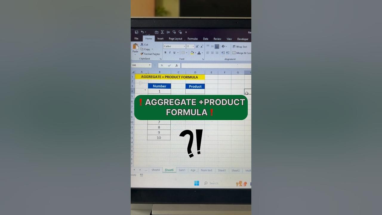 AGGREGATE +PRODUCT Formula in Excel #excel #exceltips #exceltricks #msexcel#microsoftexcel# ...