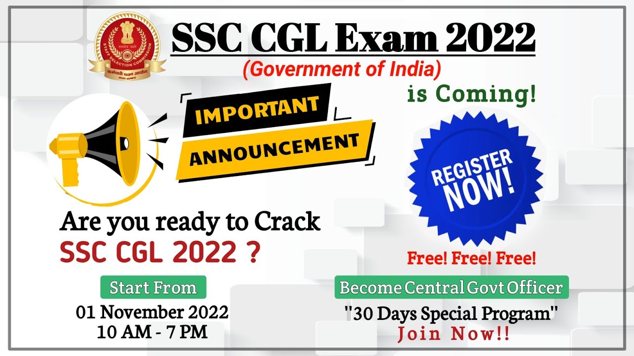 Are you ready to Crack SSC CGL 2022..? | 30 Days Special Program ...