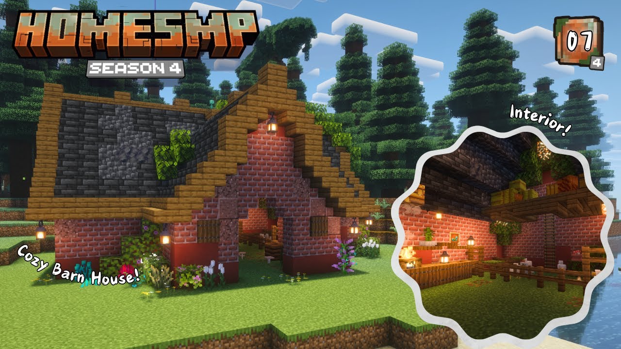 Building A Cozy Barn House! (+Bloopers) | Home SMP Season 4 | Episode 7 ...