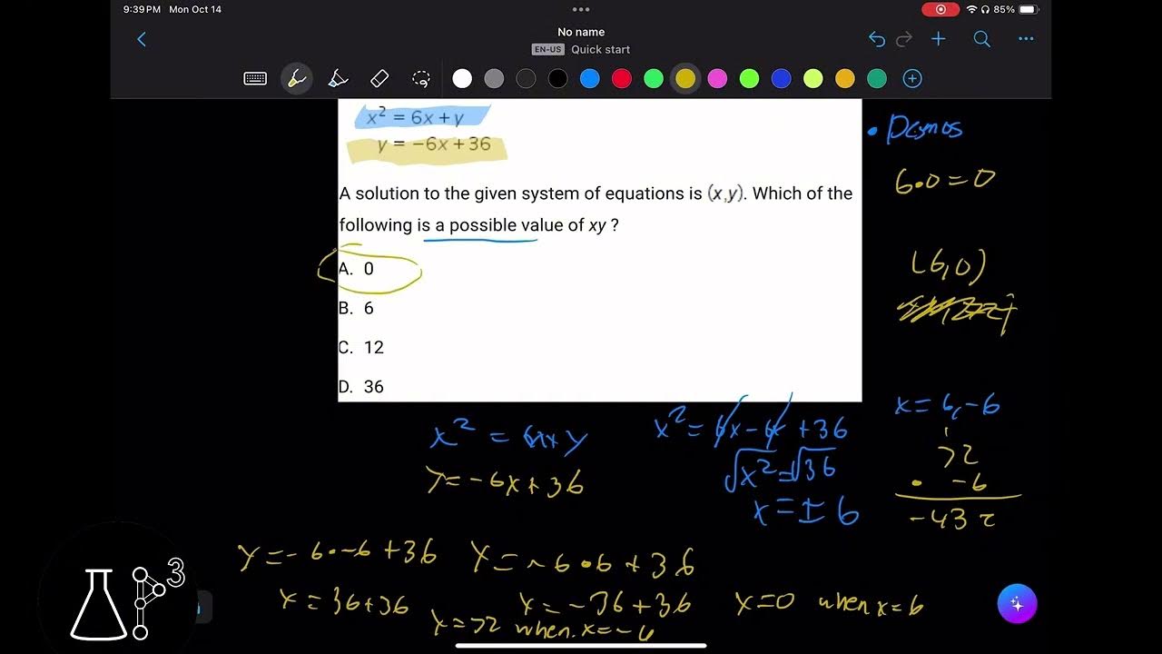 SAT Math Prep: Nonlinear equations in one variable and systems of ...