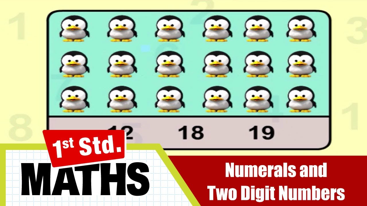 1st Std Maths | Learn Numerals and Two Digit Numbers | Mathematics For ...