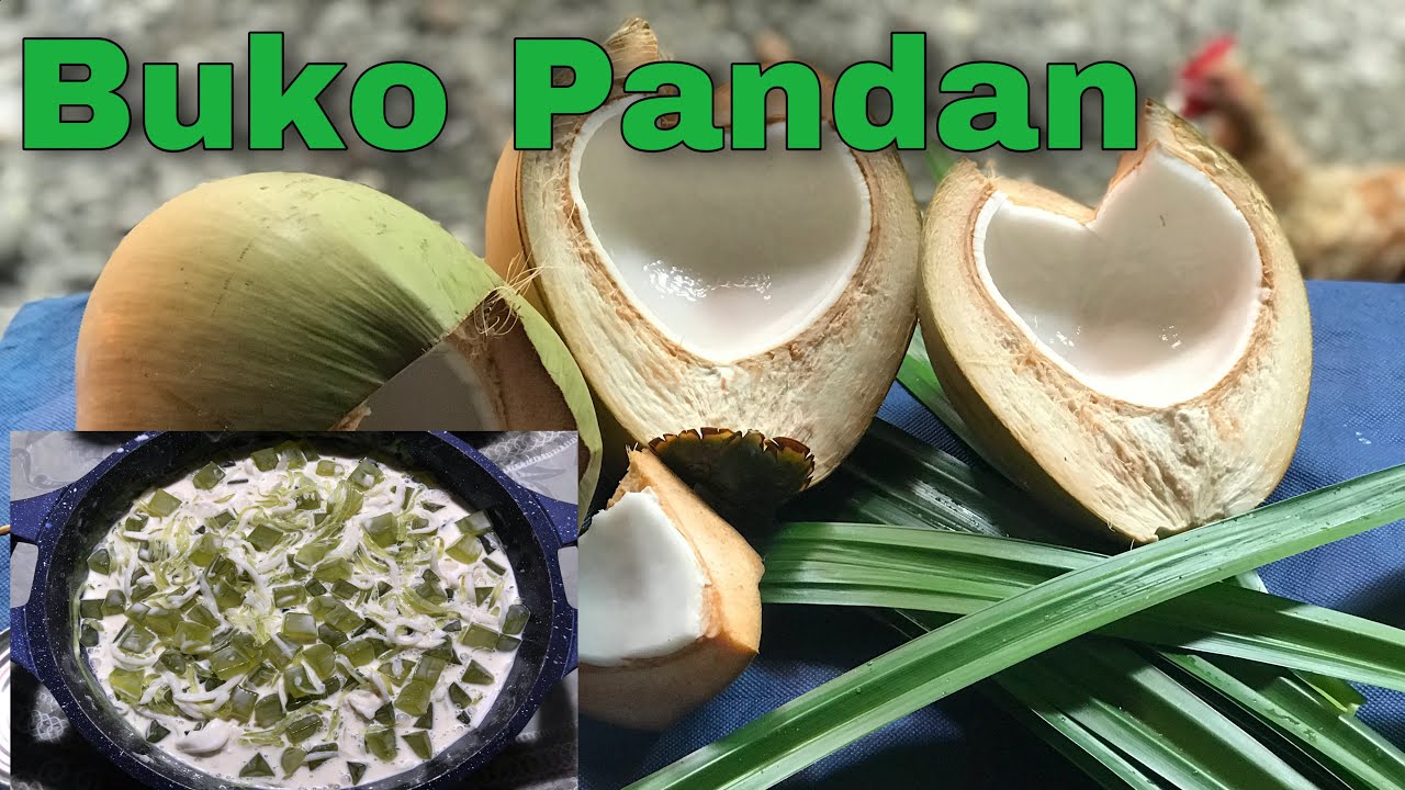 Easy Buko Pandan with real leaves of Pandan for color and flavoring ...