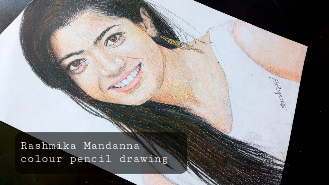 color pencil drawing | Rashmika Mandanna as lily | dear comrade - YouTube