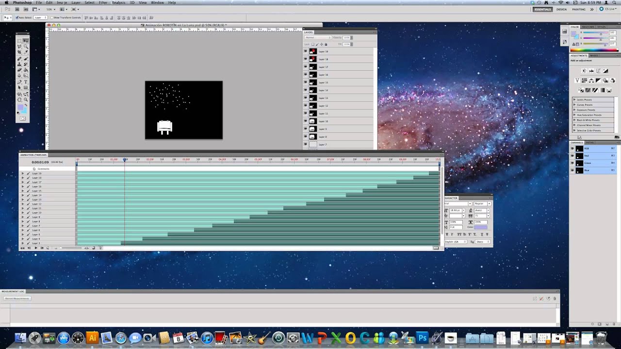 Timeline animation in Photoshop and video export - YouTube