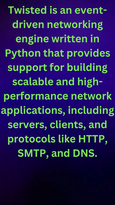 Twisted Usage: Networking Engine - YouTube