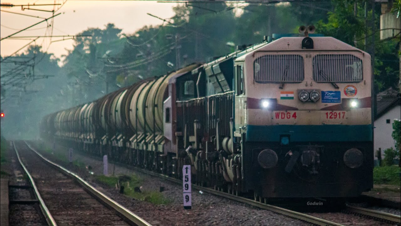 Oil Tanker train | GOC WDG4 Twins With BTPN freight | Indian railways ...