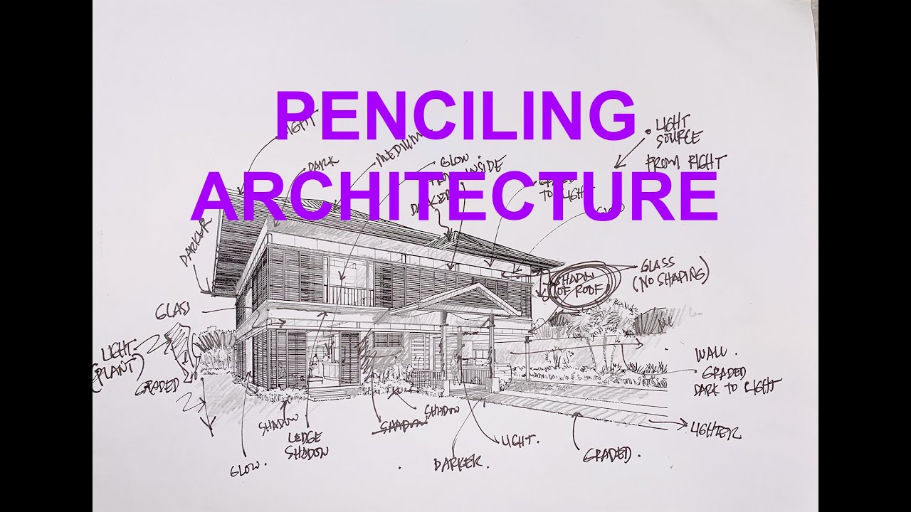 How to Pencil for an Architectural Watercolor Illustration - YouTube