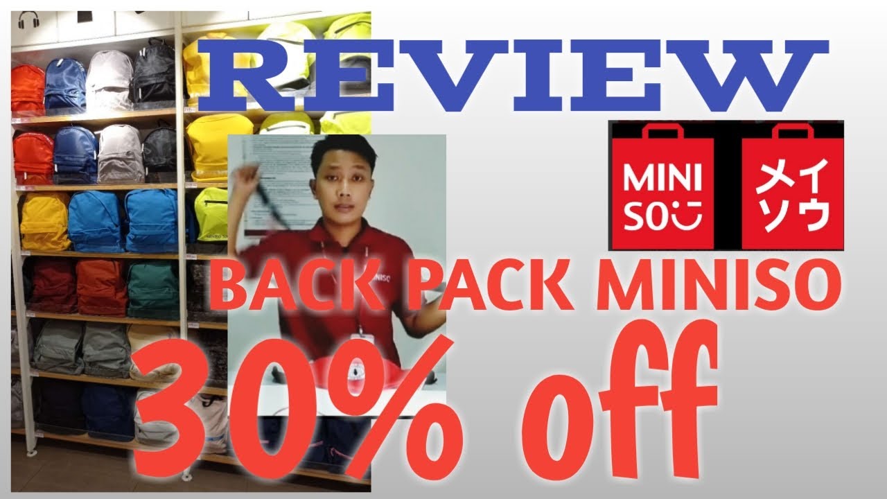 Miniso back pack terbaik, review back pack miniso - YouTube