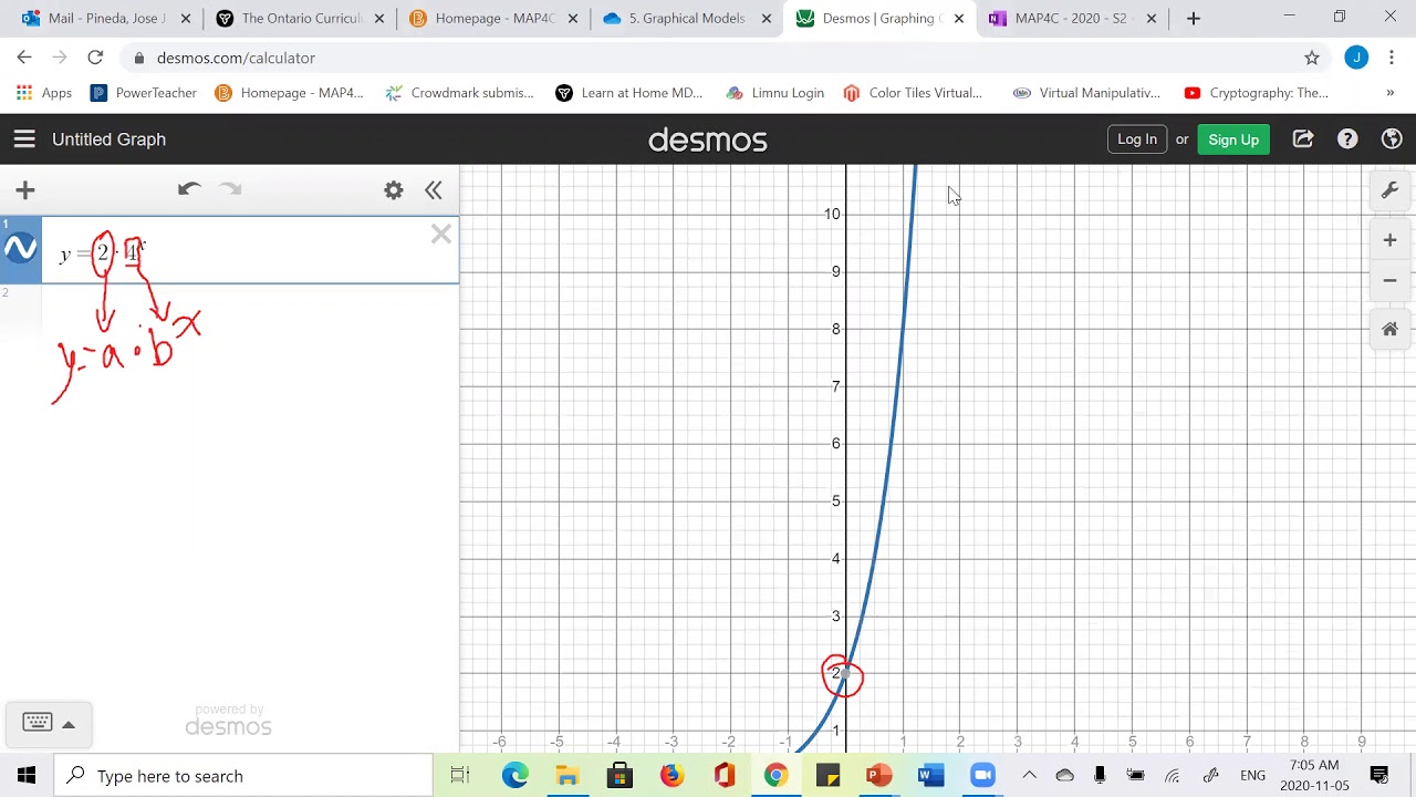 Exponential Models- Desmos - YouTube