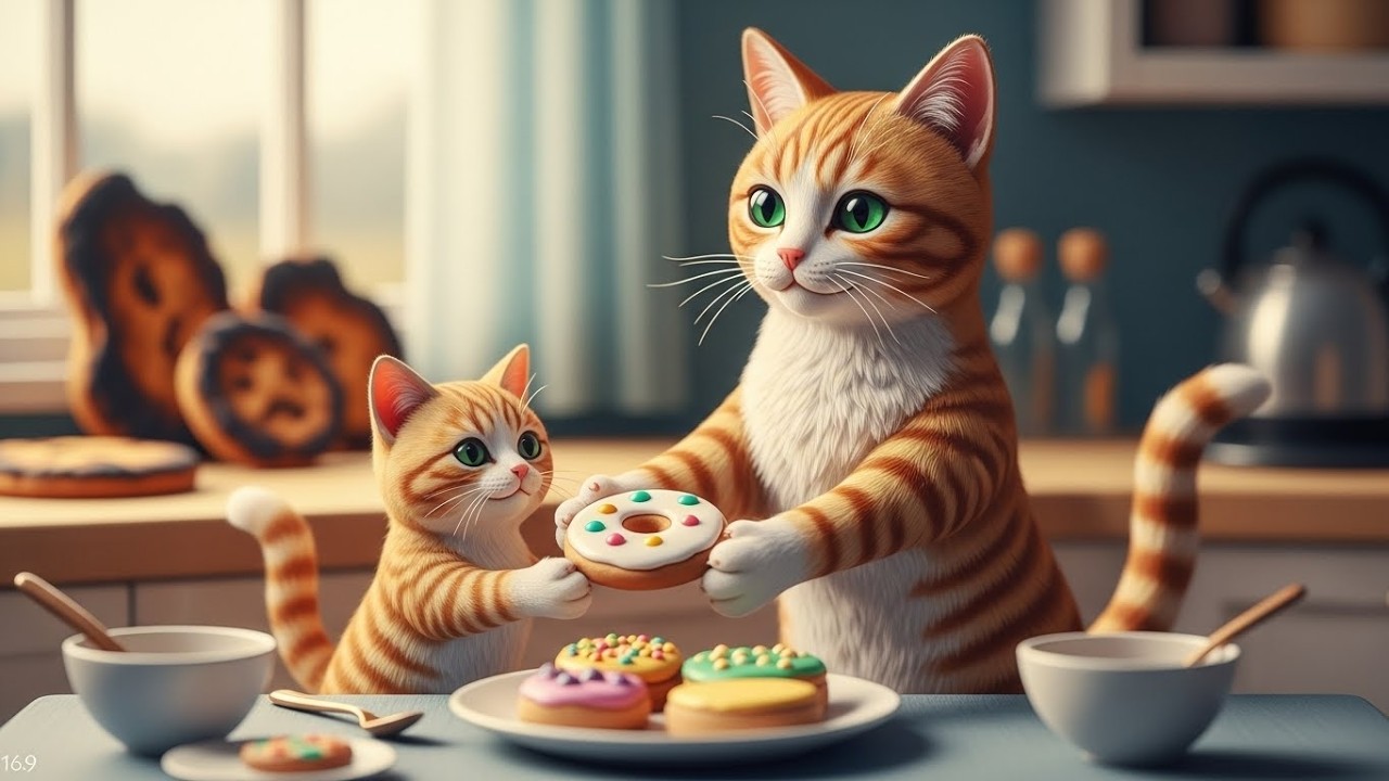 Adorable Cat Baking Adventure Burnt Batches Turn into Iced Delights in ...