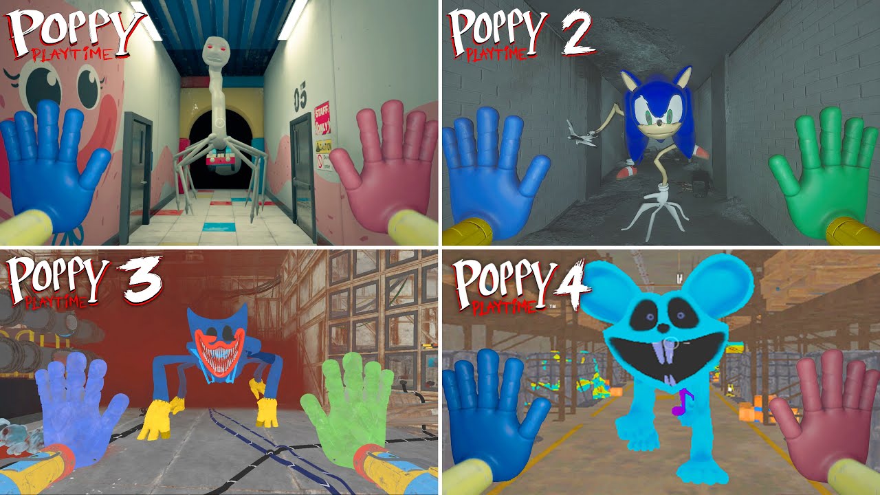 Poppy Playtime Chapter 1 2 3 4 - All BOSSES DEATHS CURSED THOMAS,SONIC ...