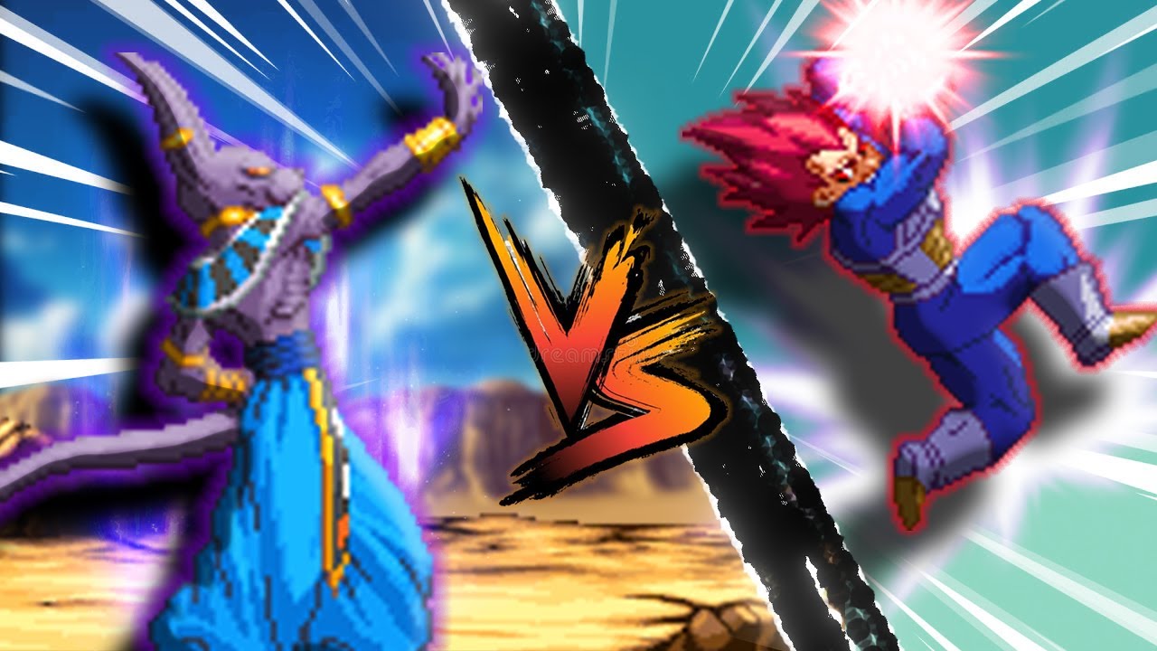 [What-If] Super Saiyan God Vegeta Vs Beerus (Sprite Animation) - YouTube
