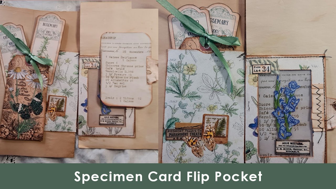 Specimen Card over page pocket and tuck - YouTube