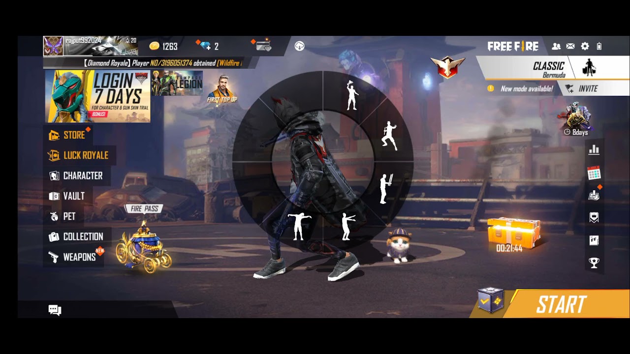 my new free fire id in to top up Rajput gamer माझी नवीन आयडी - YouTube