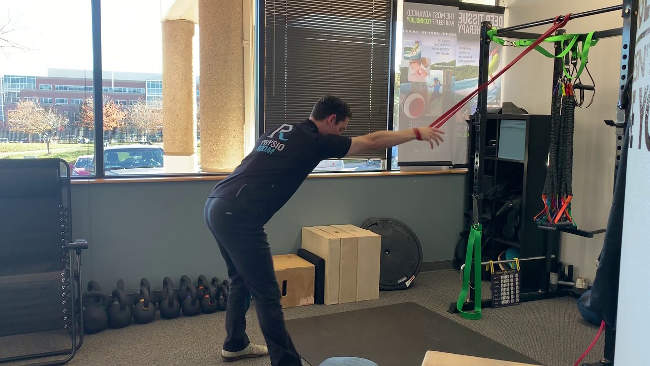 Overhead Shoulder Distraction with Resistance Band - YouTube