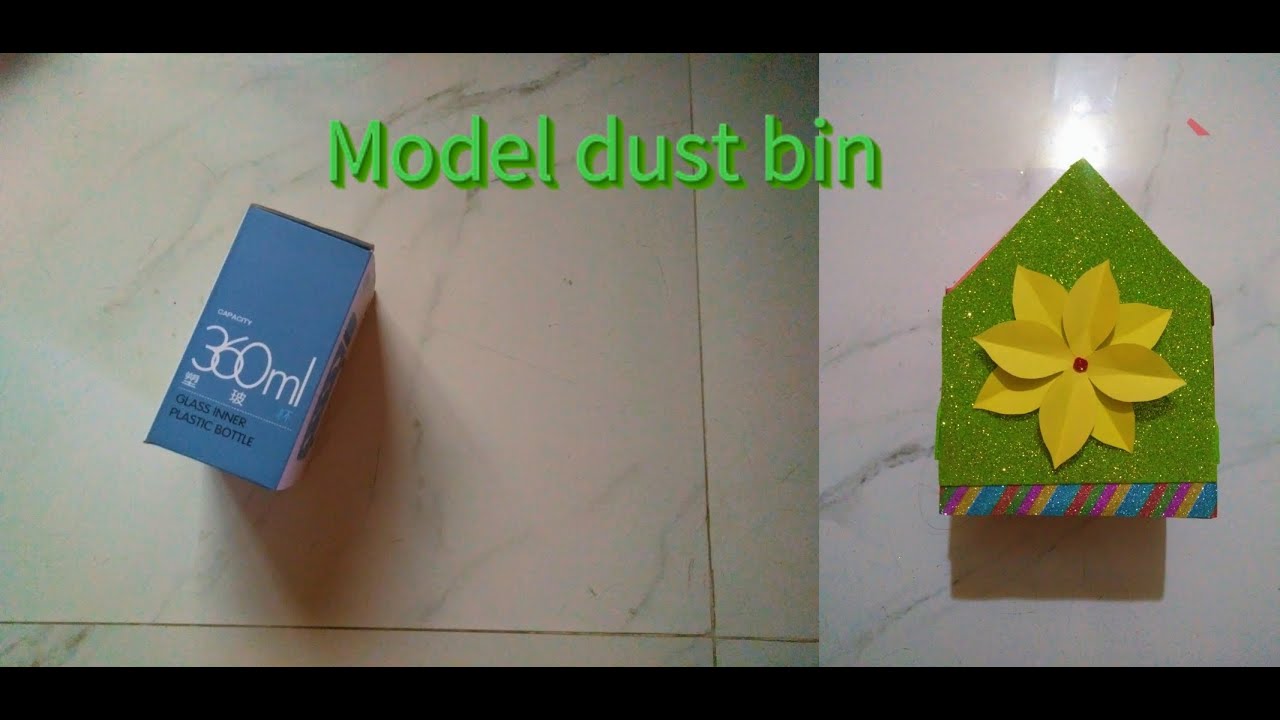 Model dustbin/Cardboard dustbin for class three school project/school ...