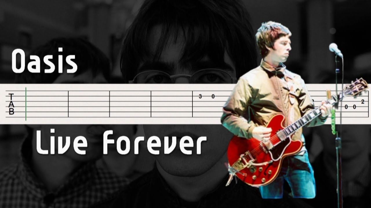 Oasis - Live Forever Guitar Tutorial [Tab] - YouTube