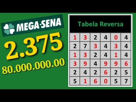 Mega Sena tabela Reversa 80 milhões ( mega sena 2375 )