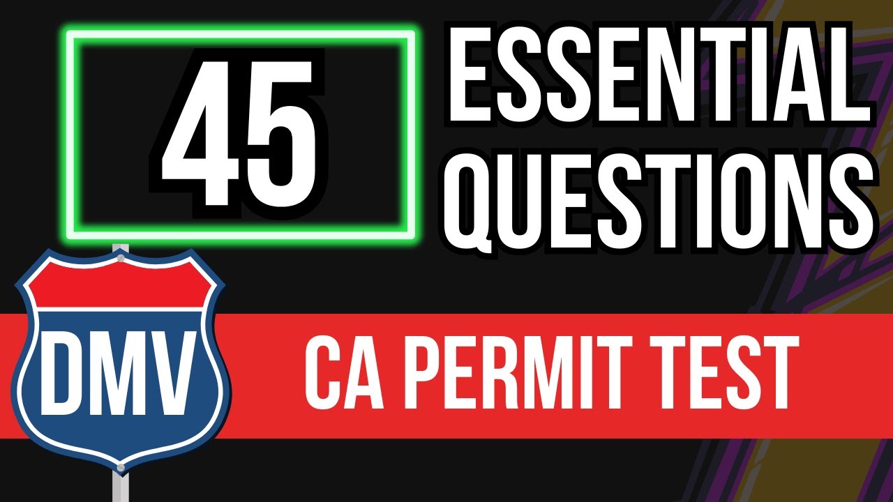 CA DMV Permit Test 2024 (45 Essential Questions) - YouTube