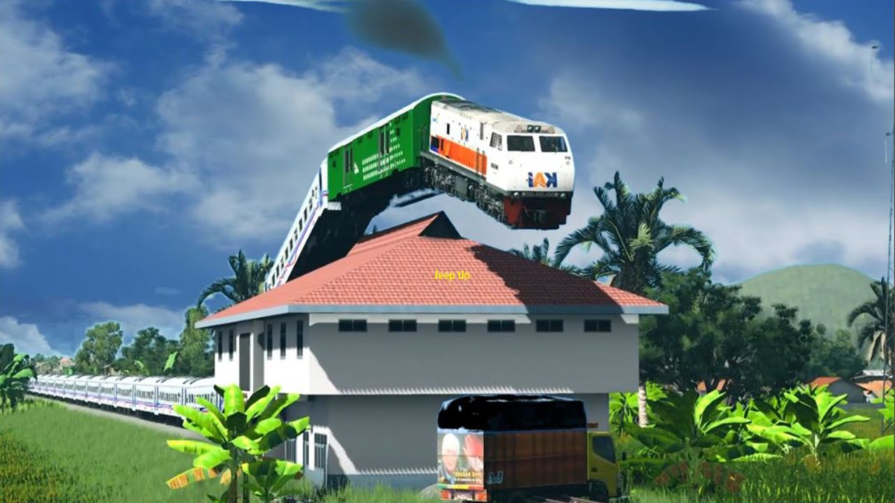 flying in the sky train !! locomotive steam trains fly in the sky ...