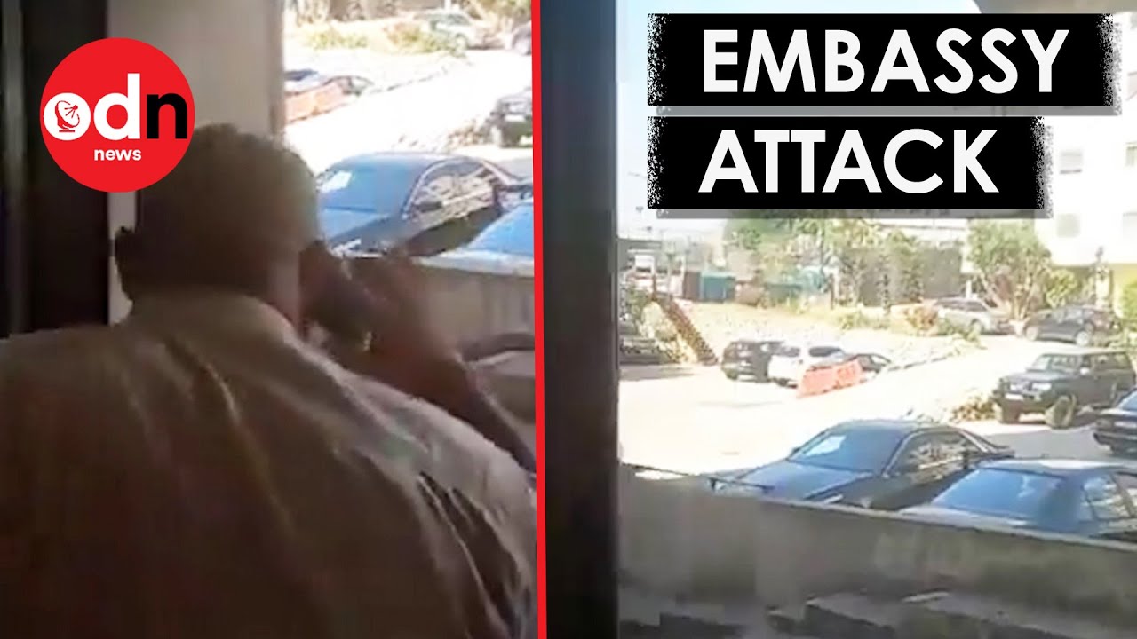 Terrifying Moment Gunmen Attack US Embassy in Lebanon - YouTube