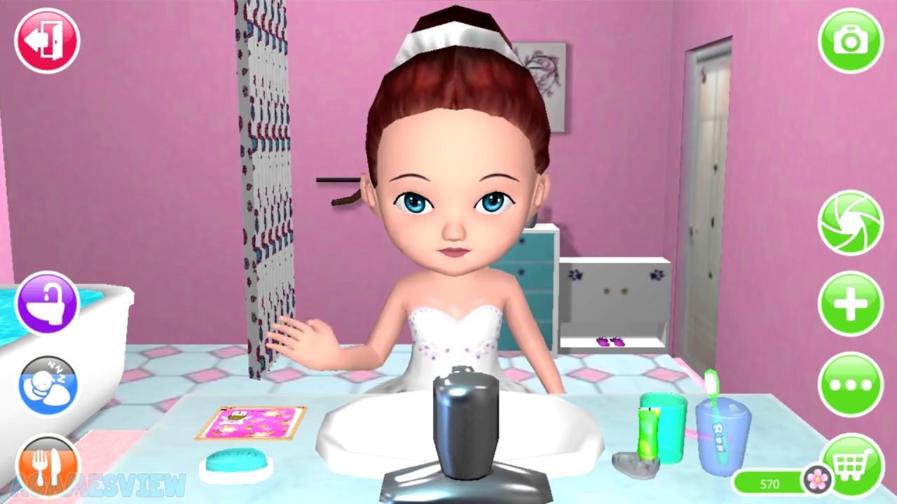 Ava The 3d Doll Toilet Bath Time Dress Up Play Dance Gameplay Video