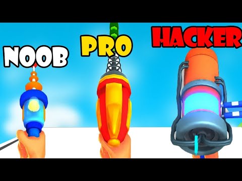 NOOB vs PRO vs HACKER - Ray Gun Run! Part 1 | Satisfying Games (Android ...