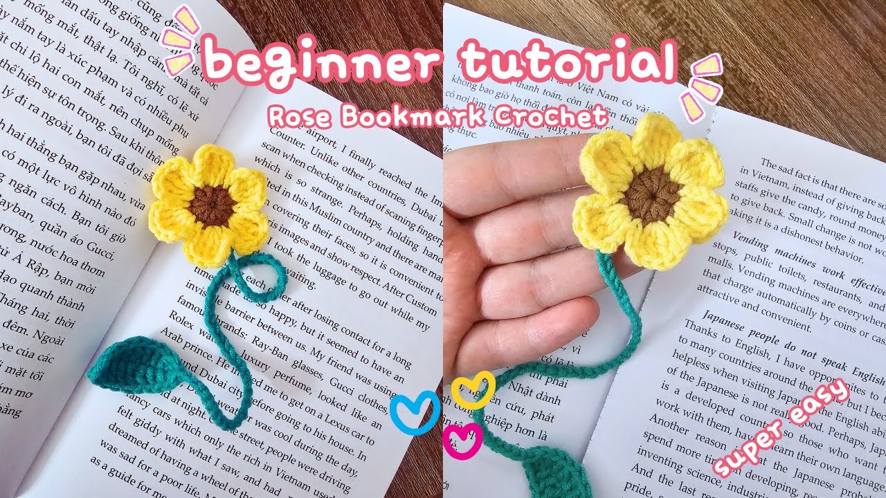 Crochet Flower Bouquet Bookmark Tutorial 💡 Super Easy Crochet Ideas ...