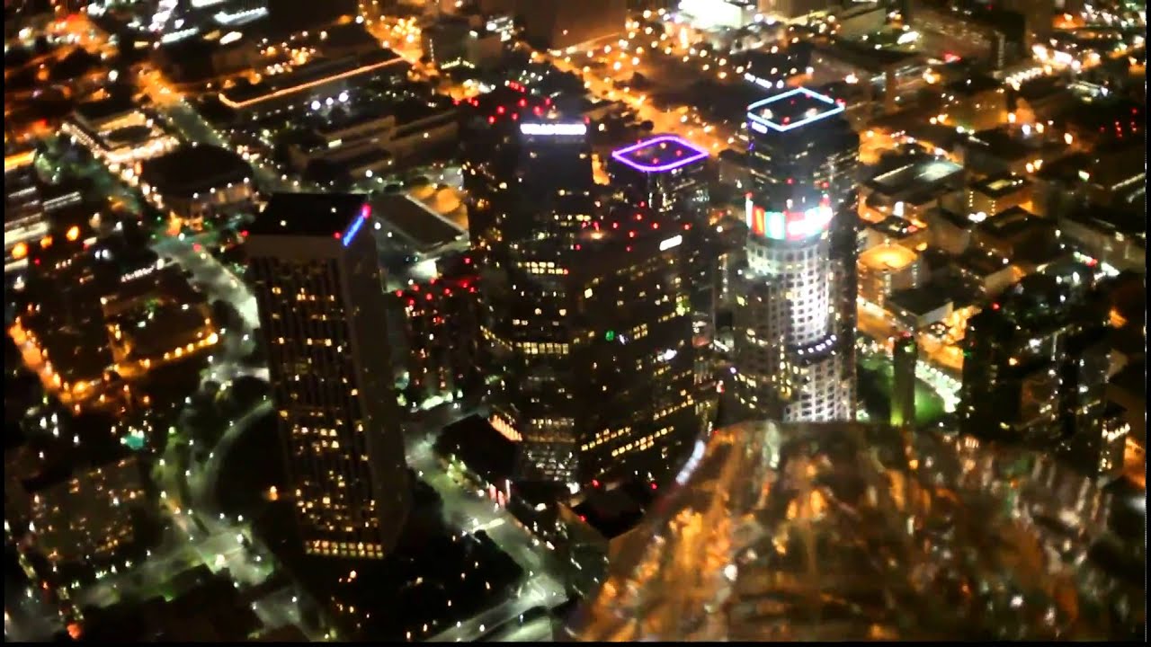 Downtown Los Angeles Fly over at Night. (HD) - YouTube