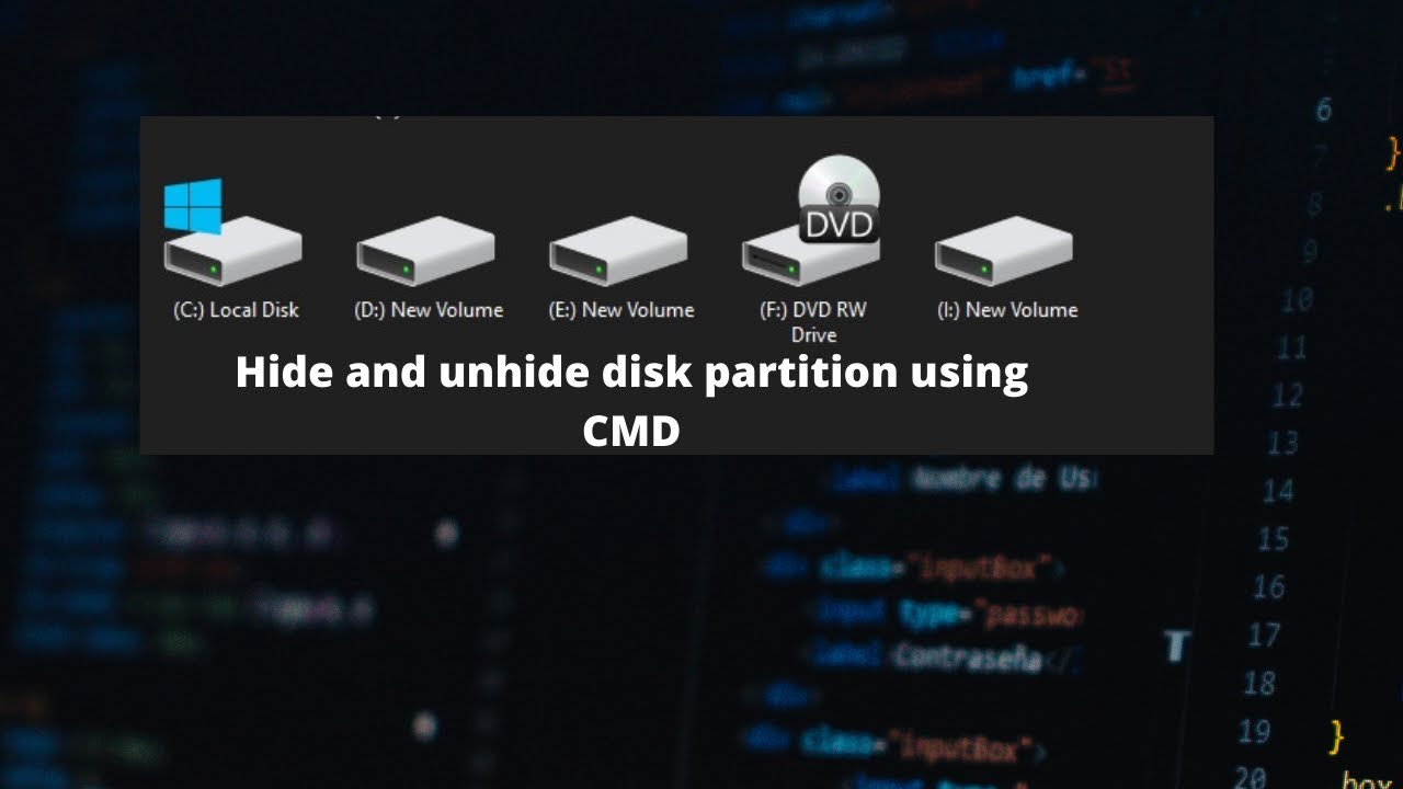 How To Hide And Unhide Disk Partition Using Command Prompt Youtube 4688