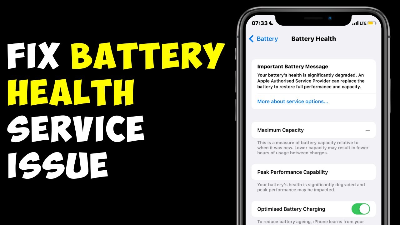 How To Fix iPhone Showing Suddenly Battery Health Service | Battery ...